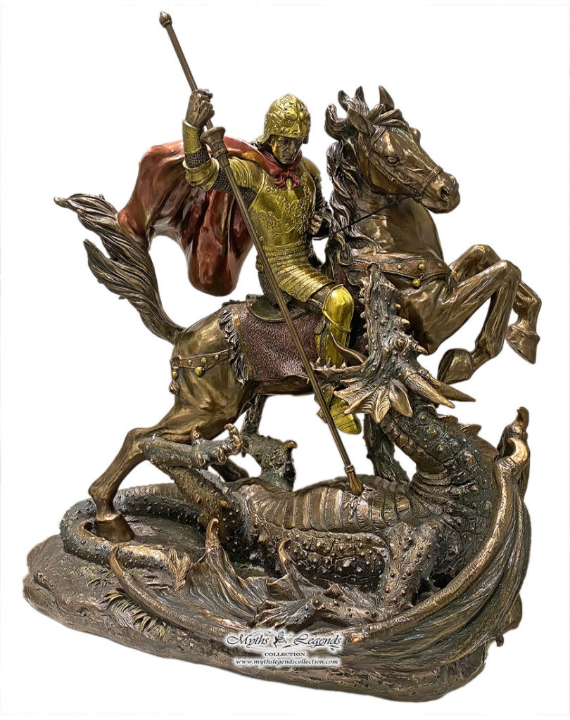 Life-sized St George Slaying a Dragon – Myths & Legends Collection