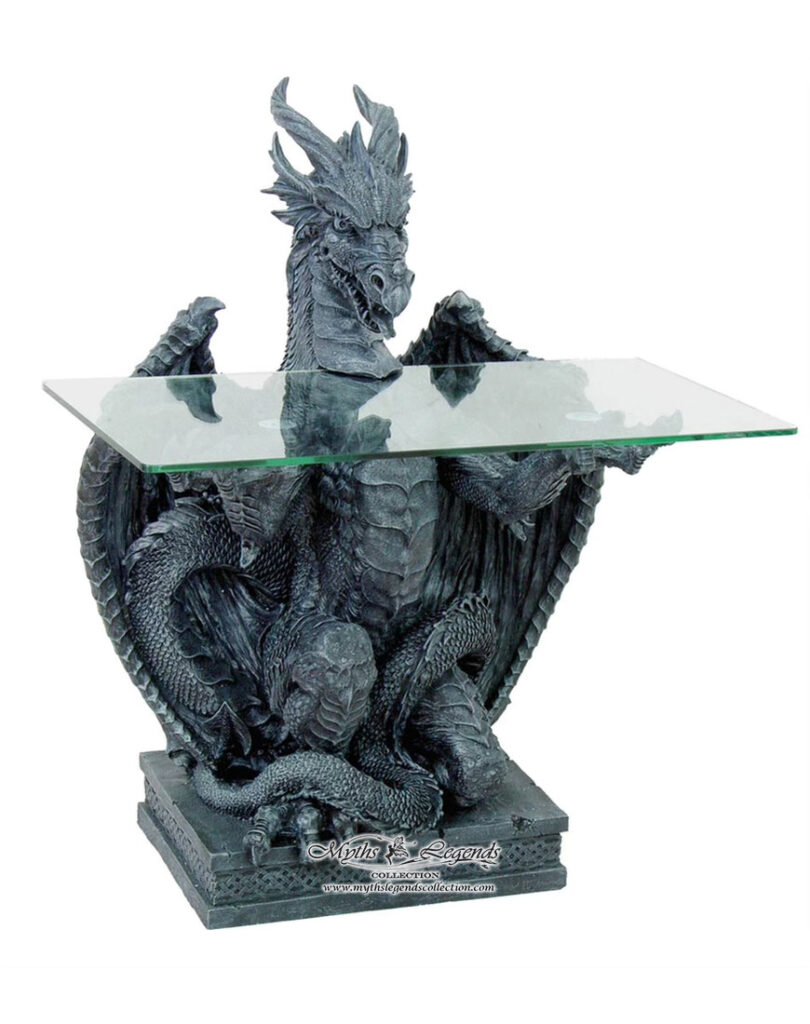 Kneeling Dragon Table (Tempered Glass Coffee/Side Table) – Myths ...
